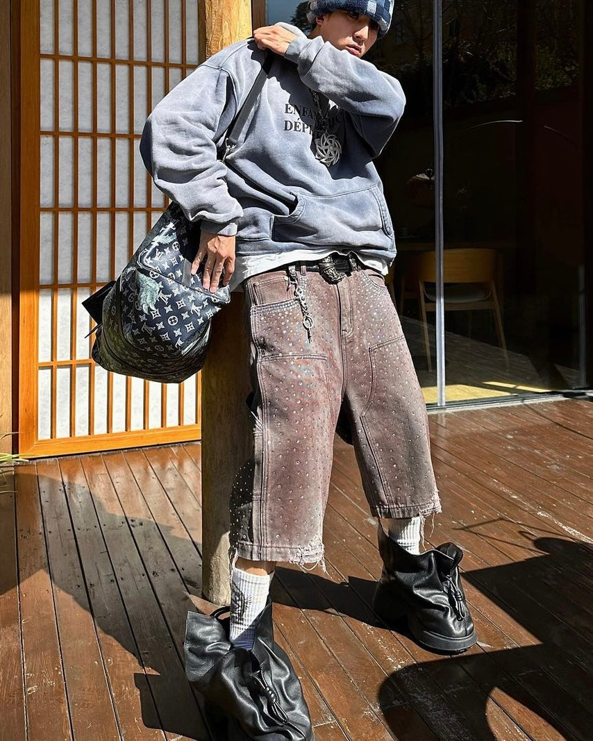 Redial 20k Diamond Jorts in Washed Black – Birth Of Royal Child