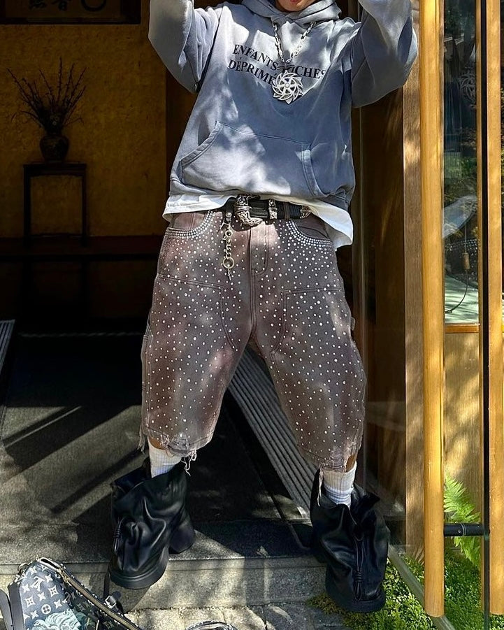 Redial 20k Diamond Jorts in Washed Black – Birth Of Royal Child